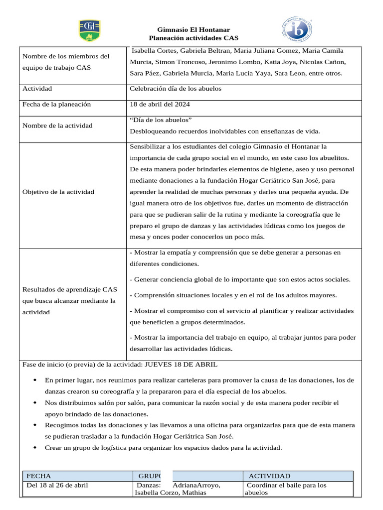 Actividades del Día de los Abuelos 2024 | PDF