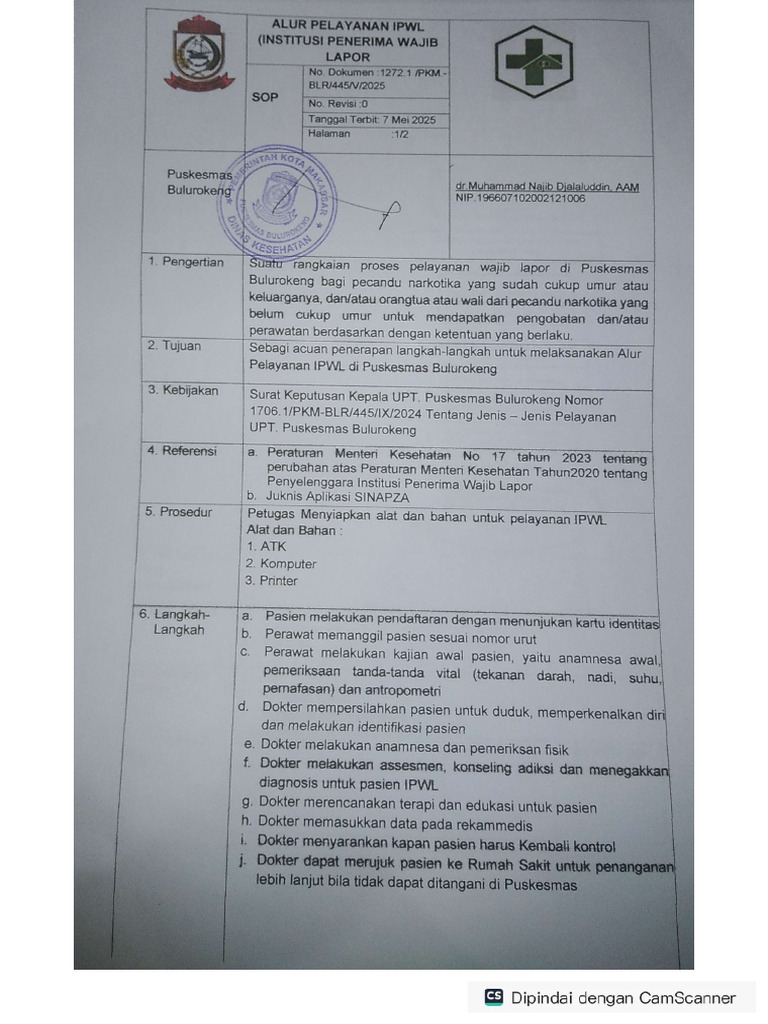 Sop Alur Ipwl | PDF