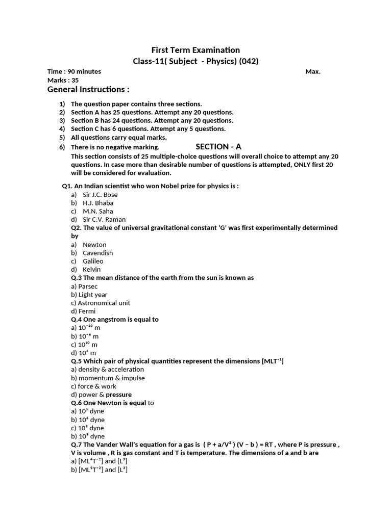 Class XI Physics T-1 2021-22 | PDF | Friction | Acceleration