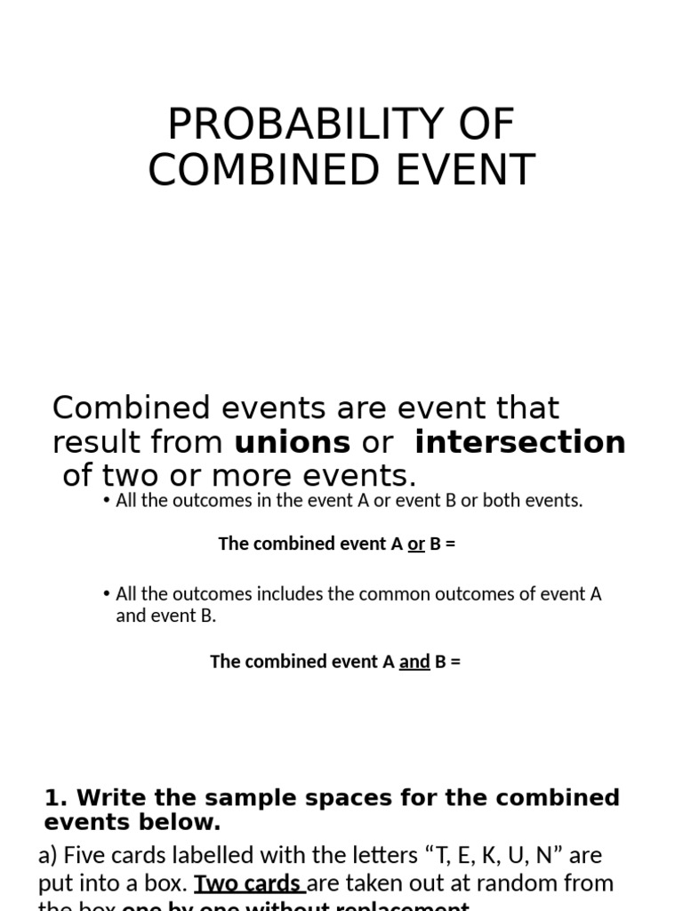Combined Events and Probability Analysis | PDF | Applied Mathematics ...