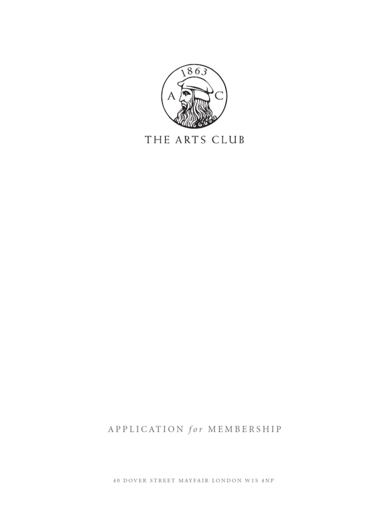 Arts Club Membership Application Form | PDF | Credit Card | Service ...