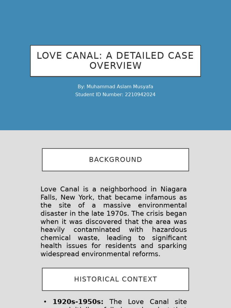 Love Canal Case Assignment | PDF | Environmental Issues | Natural ...