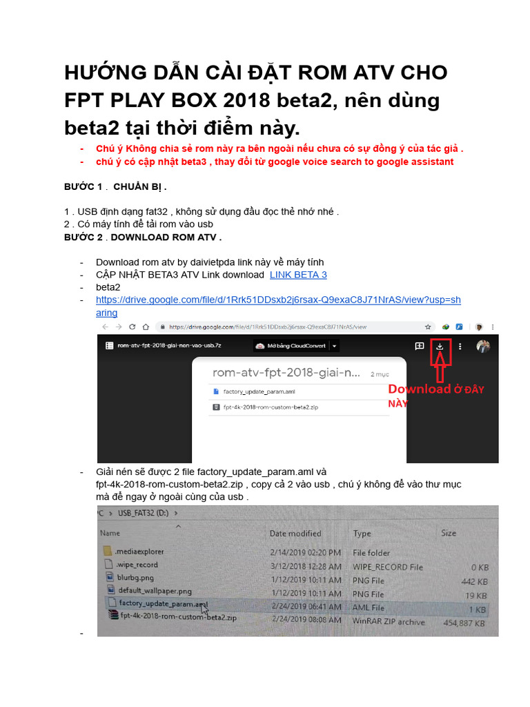 Hướng Dẫn Cài Đặt Rom Atv Cho Fpt Play Box 2018 Beta3 | PDF