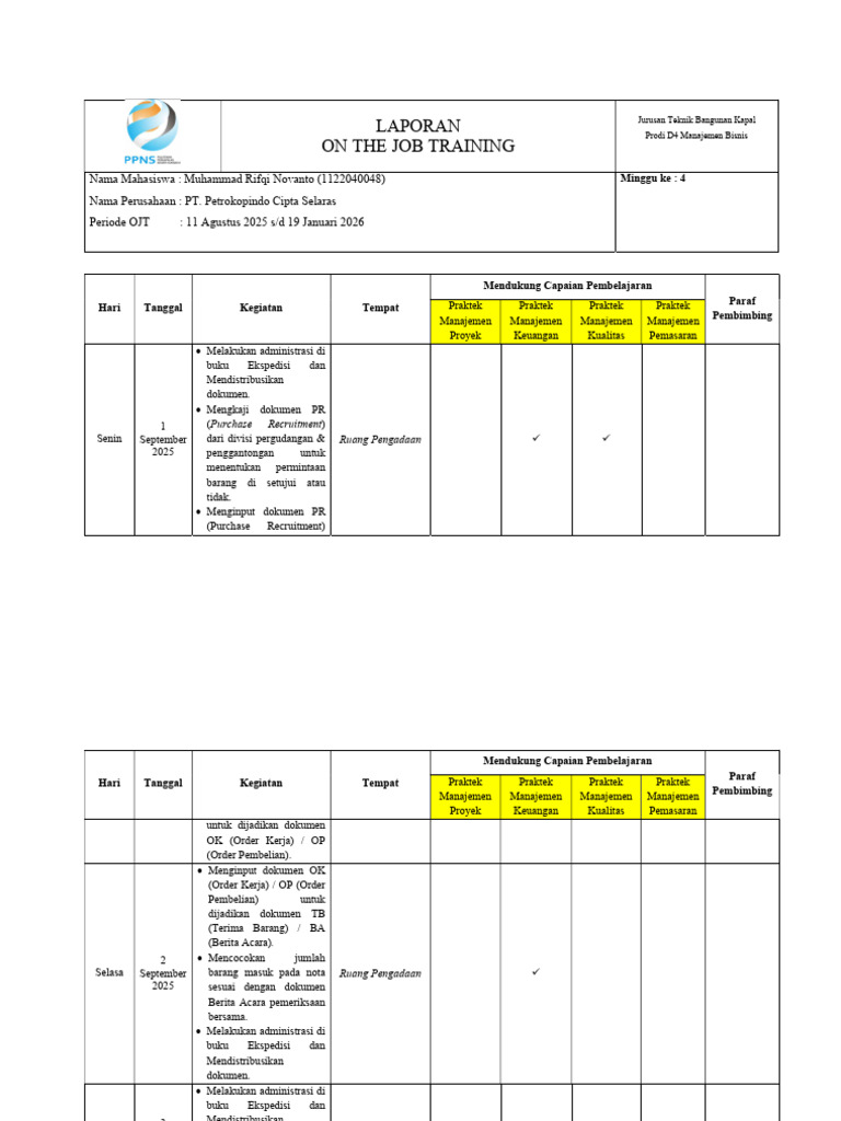 Logbook Week 4 | PDF