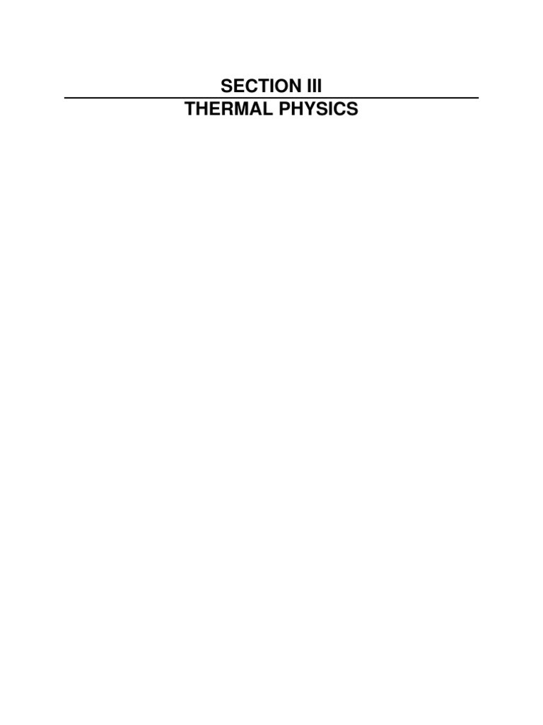 Thermal Physics III | PDF | Temperature | Heat