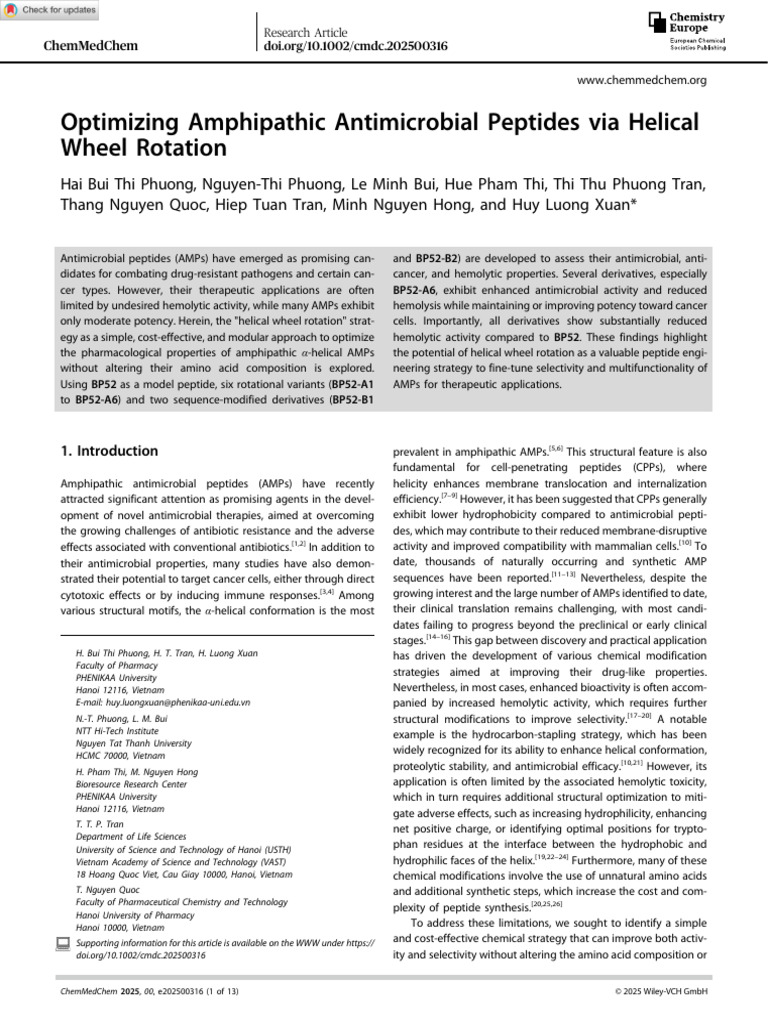 Optimizing Antimicrobial Peptides with Helical Wheel | PDF | Alpha ...