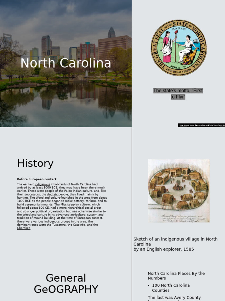 North Carolina: The State's Motto, "First To Flyr" | PDF | North ...