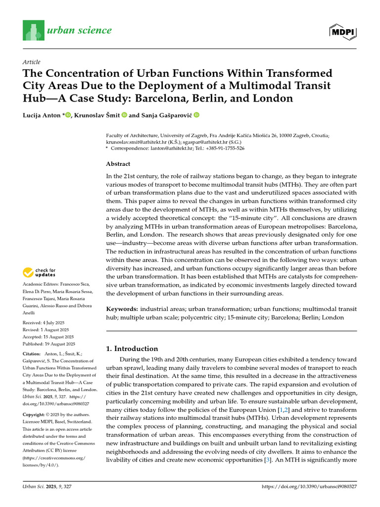 Urban Functions in Multimodal Transit Hubs | PDF | City