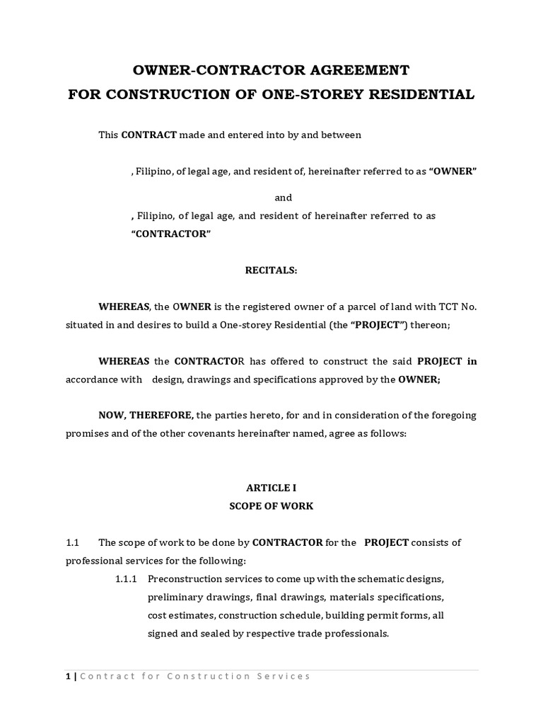 Proposed One Storey Contract | PDF | Polyvinyl Chloride | Framing ...