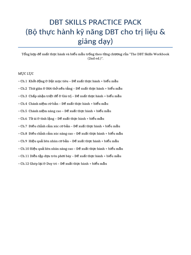 DBT Skills Practice Pack | PDF