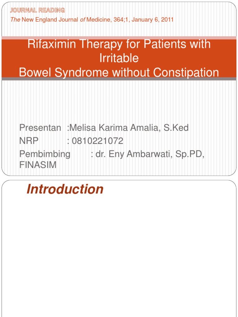 Rifaximin Therapy For Patients With Irritable | PDF | Irritable Bowel ...