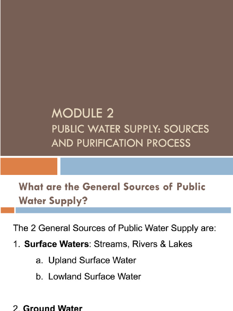 Water Source and Purification Process | PDF