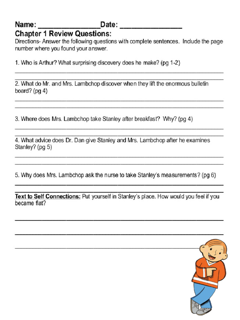 FLat Stanley Chapter 1 Review | PDF