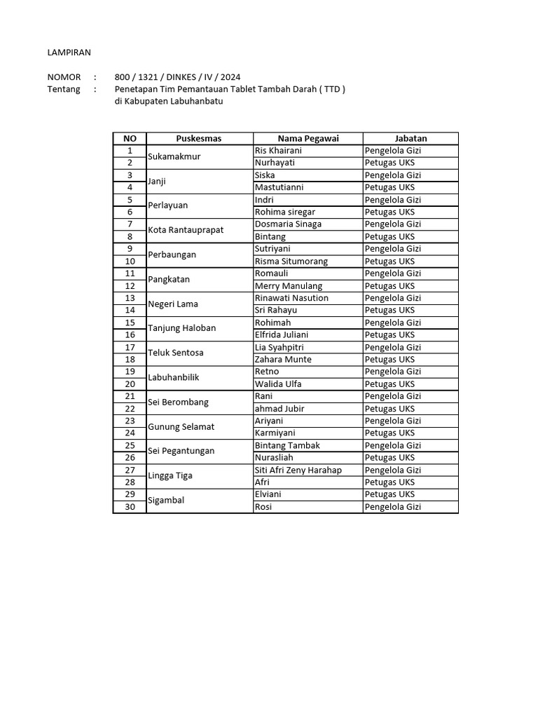 Lampiran SK Remaja | PDF