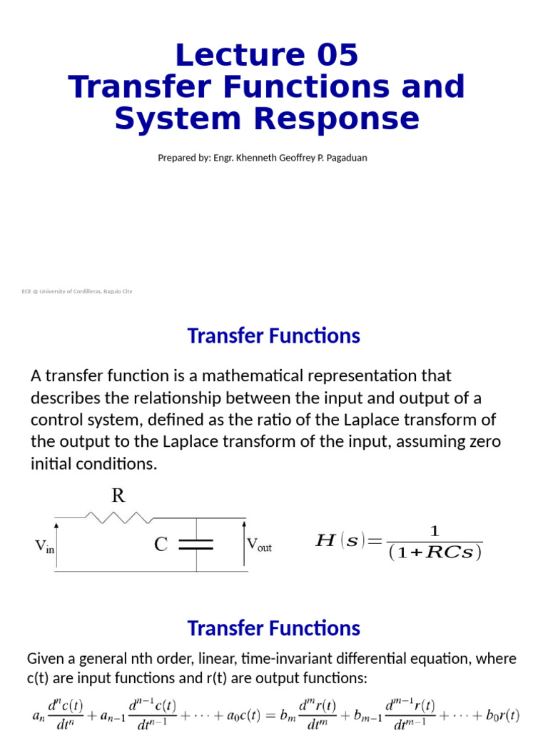 05 Transfer Functions | PDF | Damping | Electromagnetism