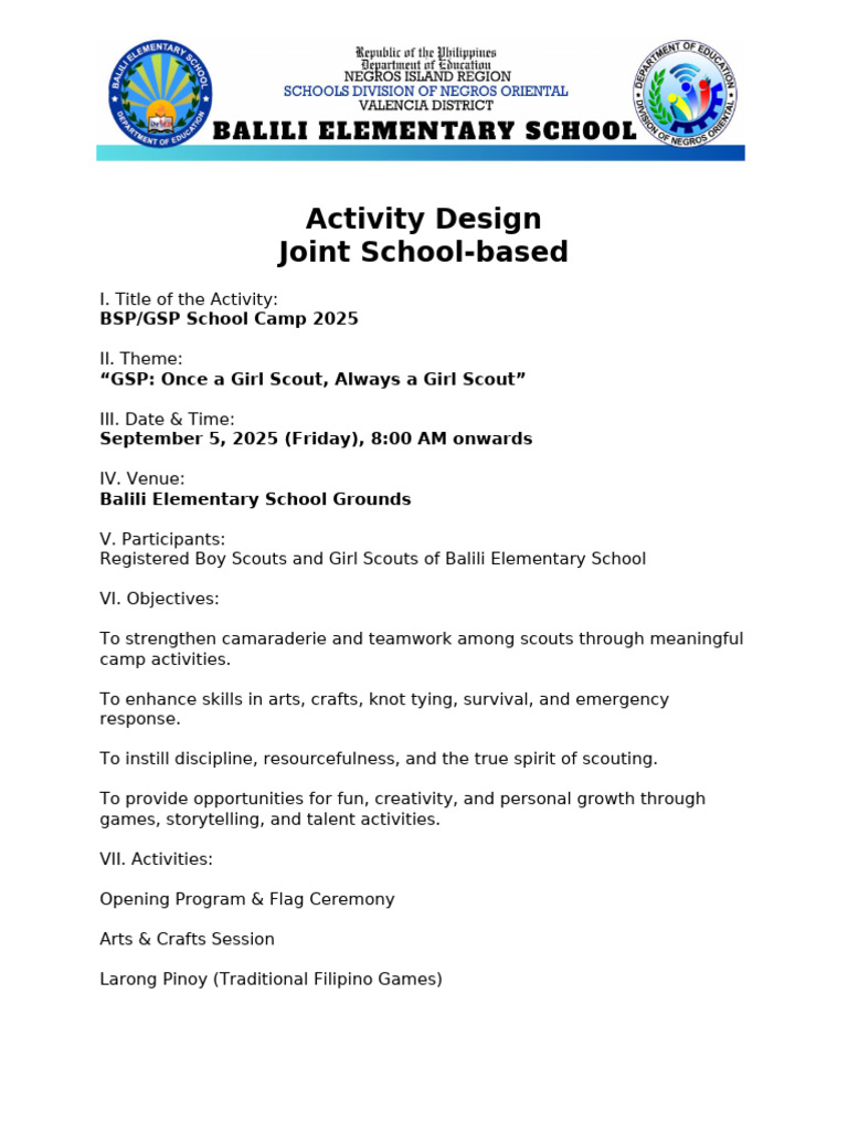 Gsp Bsp Activity Design 2025 Pdf