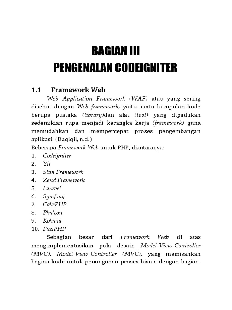 Bagian III Pengenalan Codeigniter | PDF