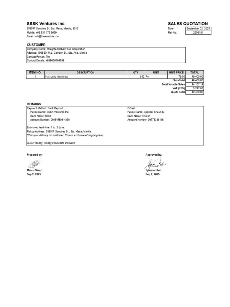 Milagrita Global Food Corporation | PDF
