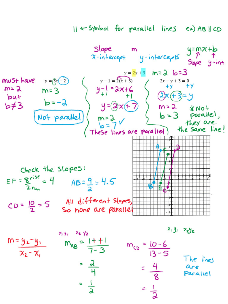 Lesson 2 Parallel and Perpendicular Notes KEY | PDF | Perpendicular ...