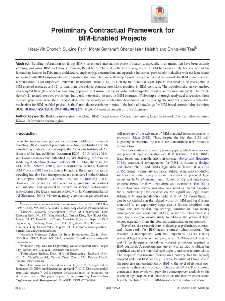 Preliminary Contractual Framework BIM Enabled Project | PDF | Building Information Modeling ...