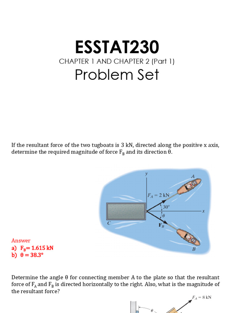 Vectors and Basic Operations of Force Systems Problem Set | PDF
