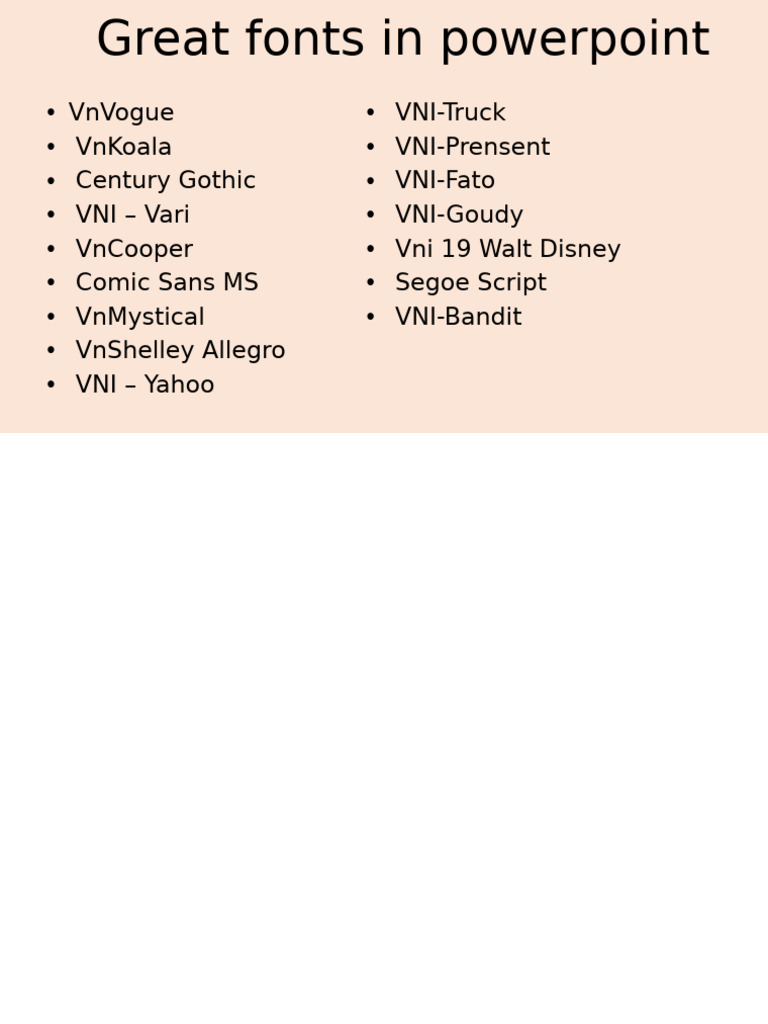 Great Fonts in Powerpoint | PDF