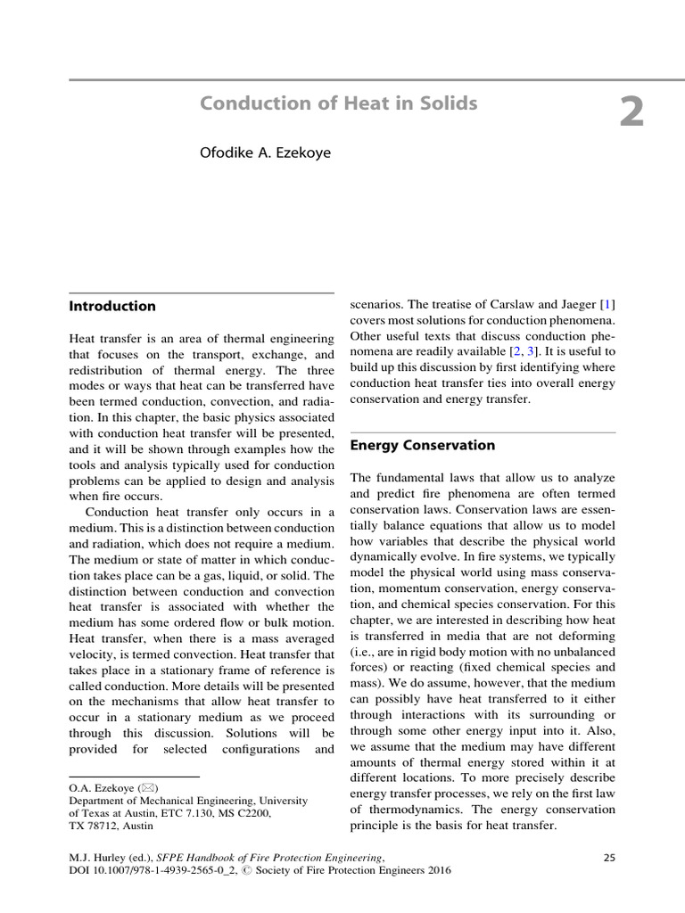 Chapter 2 - Conduction of Heat in Solids - SFPE Handbook of Fire ...