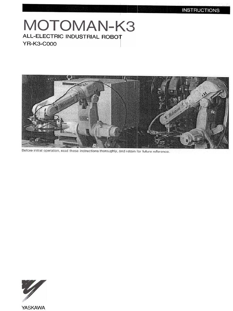 Yaskawa MOTOMAN-K3 Robot Manual | PDF | Mechanical Engineering