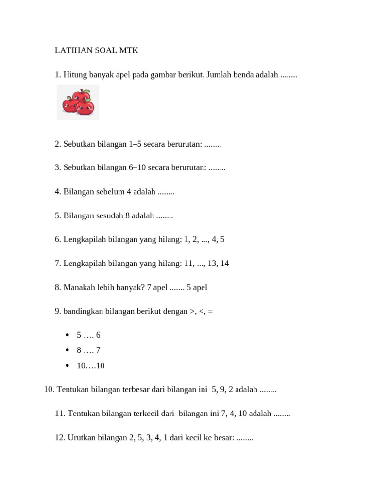 Latihan Soal MTK 1 | PDF
