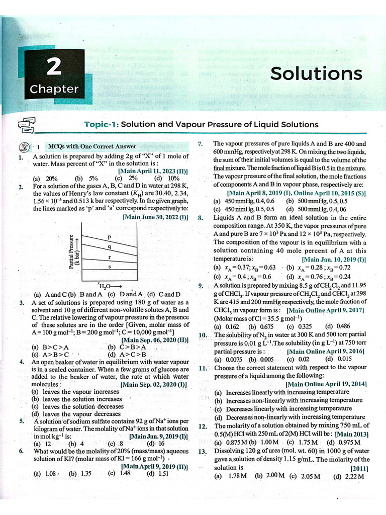 Solutions PYQ | PDF