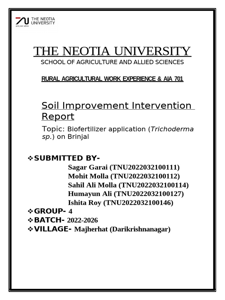Soil Improvement Interventions | PDF | Agriculture | Soil