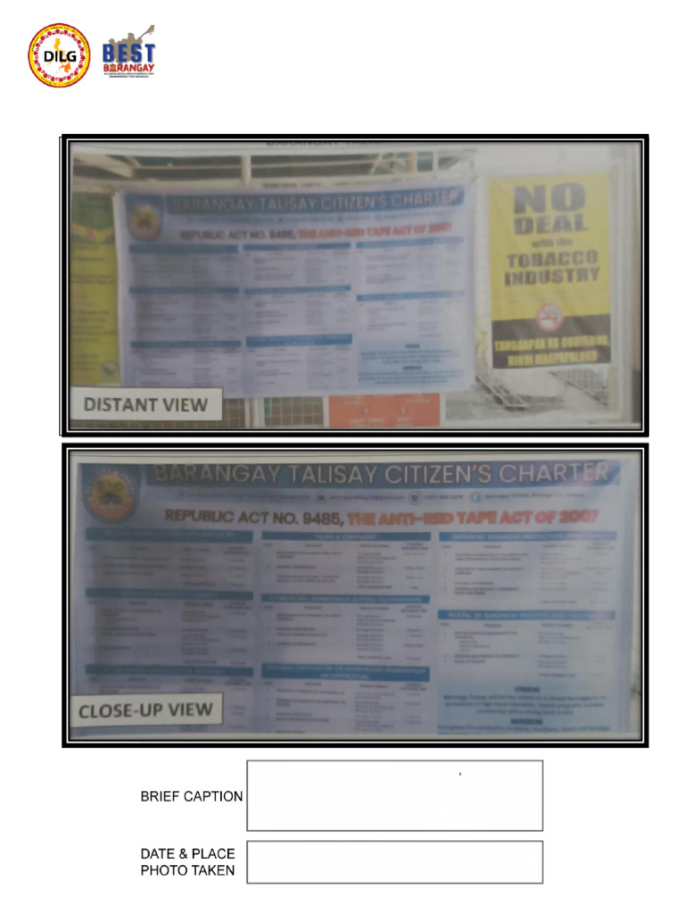 Best Barangay Template - Photo Documentation Citizen Charter | PDF