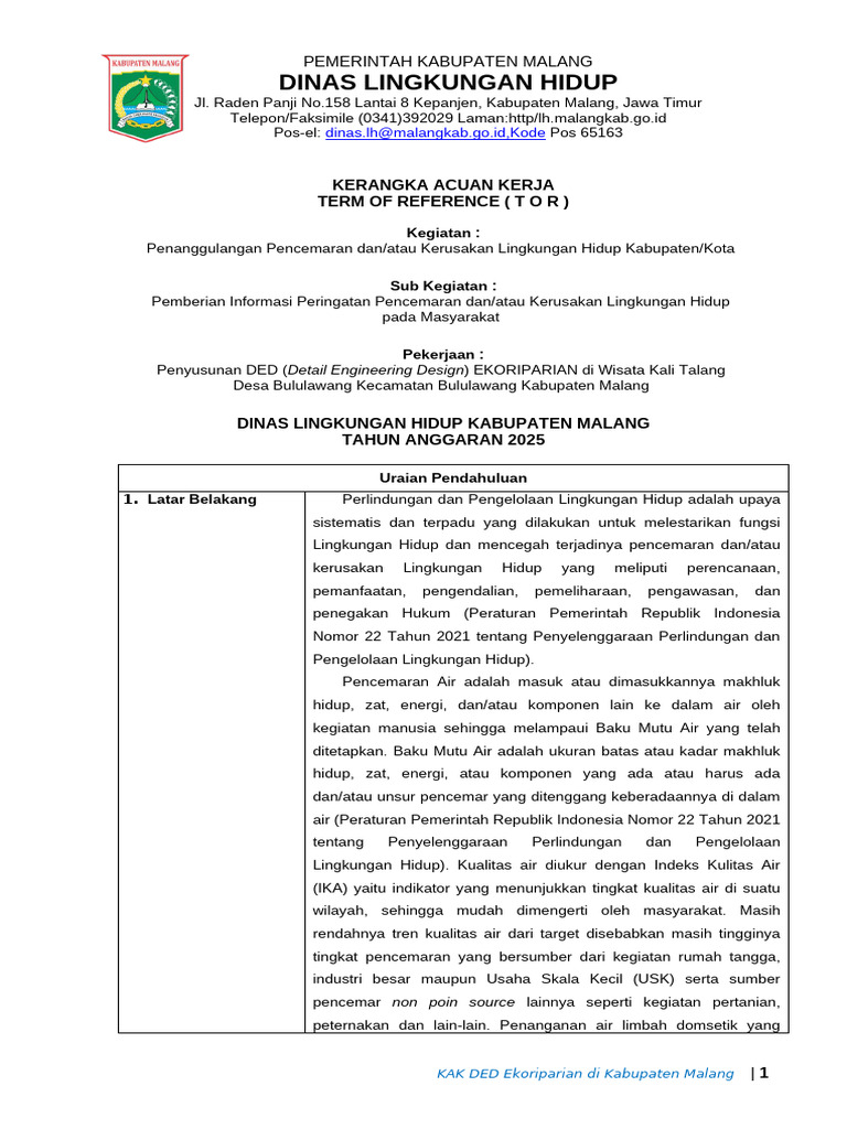 Kak Ded Ekoriparian Kali Talang | PDF