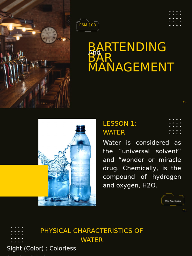 Bartending Lesson 1 Water | PDF | Water | Water Purification