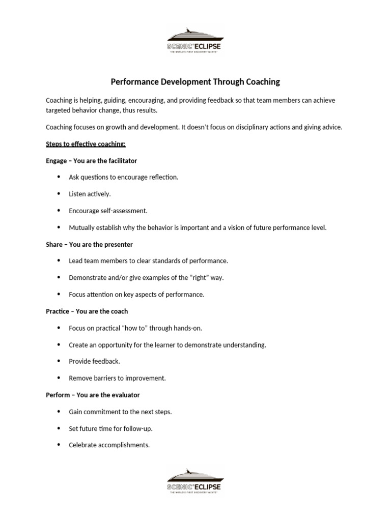 Effective Coaching for Performance Growth | PDF | Goal | Experience