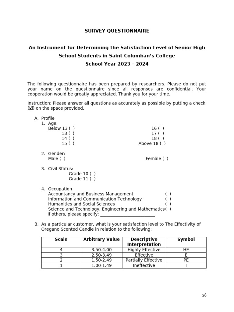 Student Satisfaction Survey on Oregano Candle | PDF | Odor