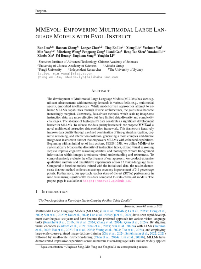 MMEvol Empowering Multimodal Large Language Models With Evol-Instruct | PDF | Cognitive Science