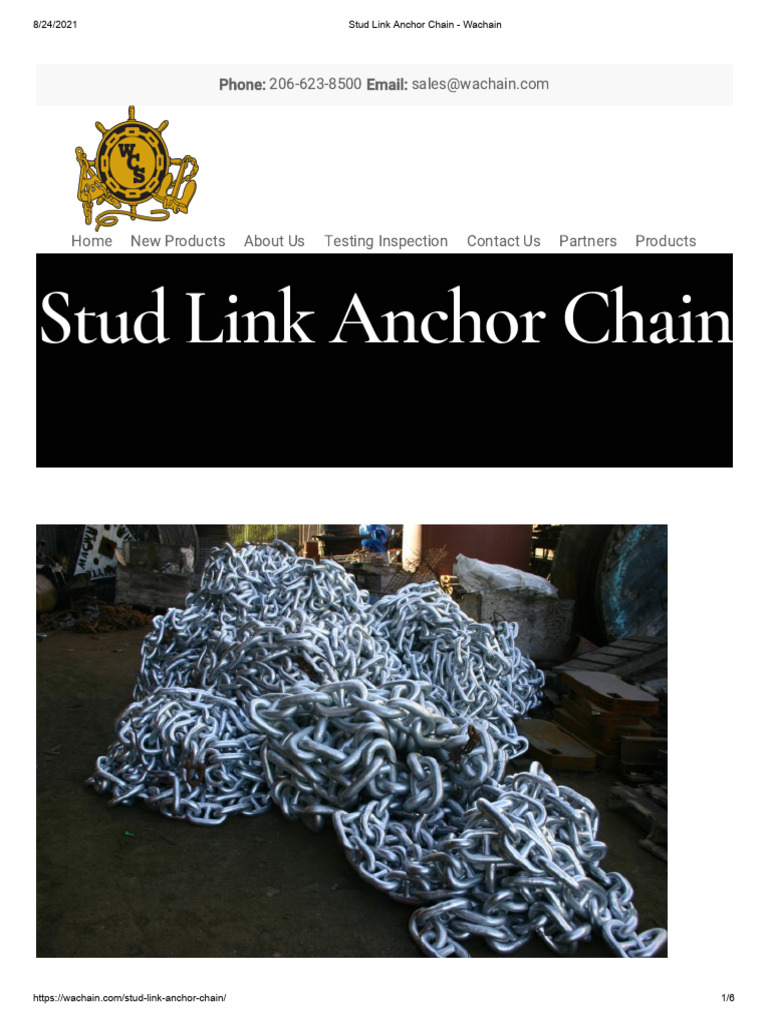 Stud Link Anchor Chain Overview | PDF