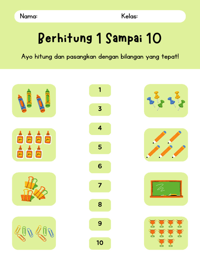 Worksheet Berhitung dan Coding TK | PDF