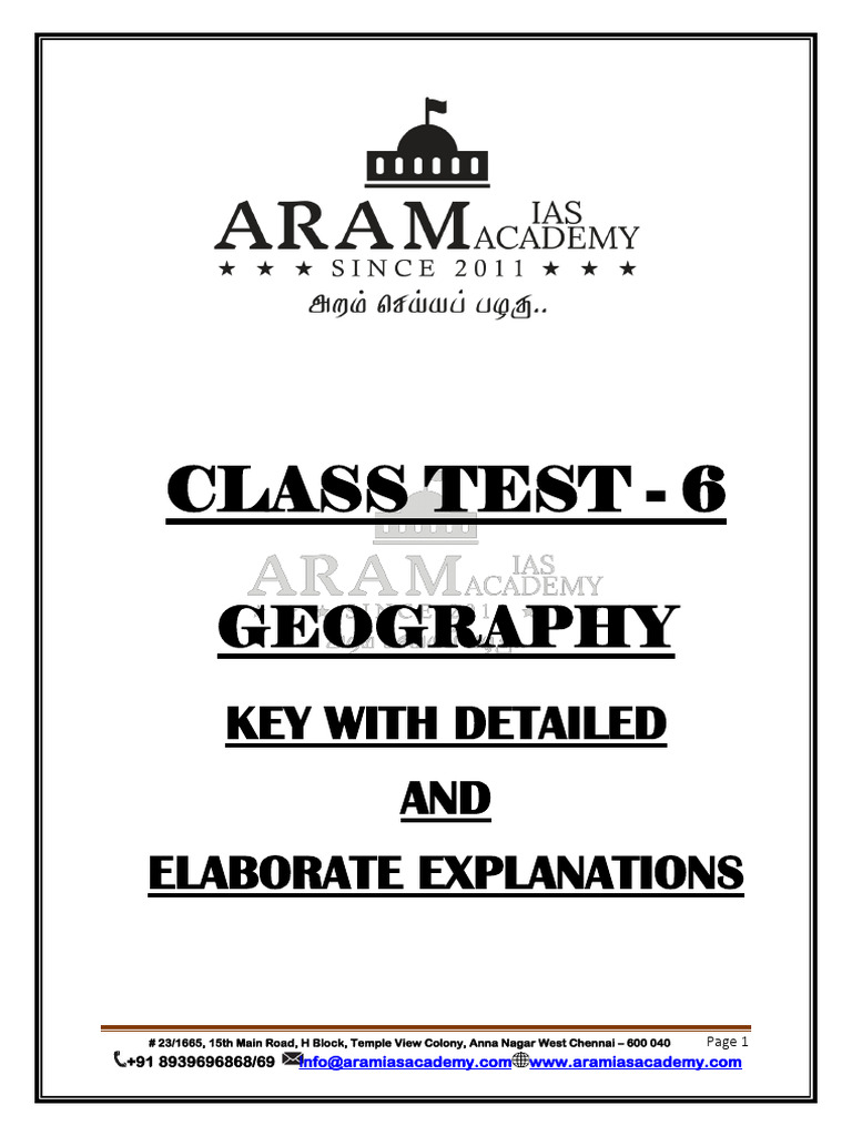 Test - 06 Geography Climatology Explanations (07.05.2025) | PDF ...