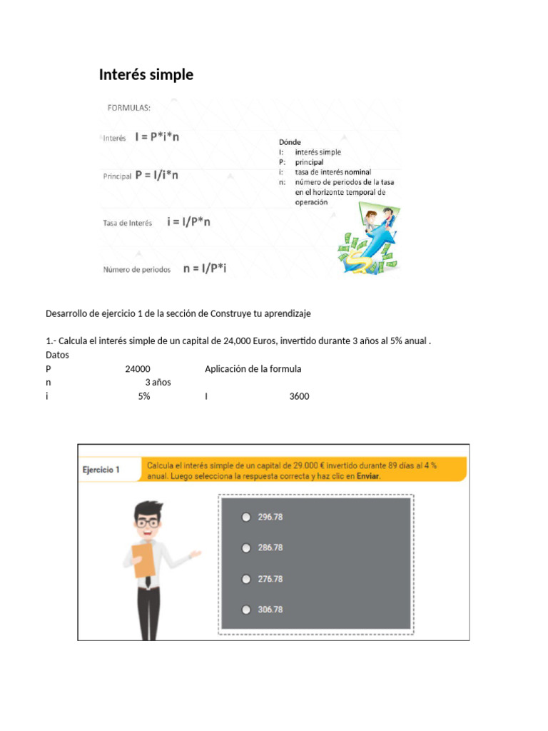 Cálculo de Interés Simple y Compuesto | PDF | Economía política ...