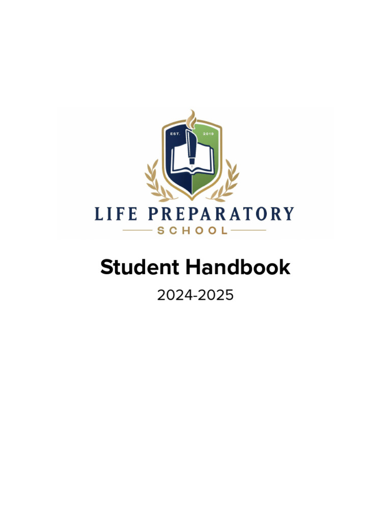 Life Preparatory School Handbook 2024-2025 | PDF | Teachers | Curriculum