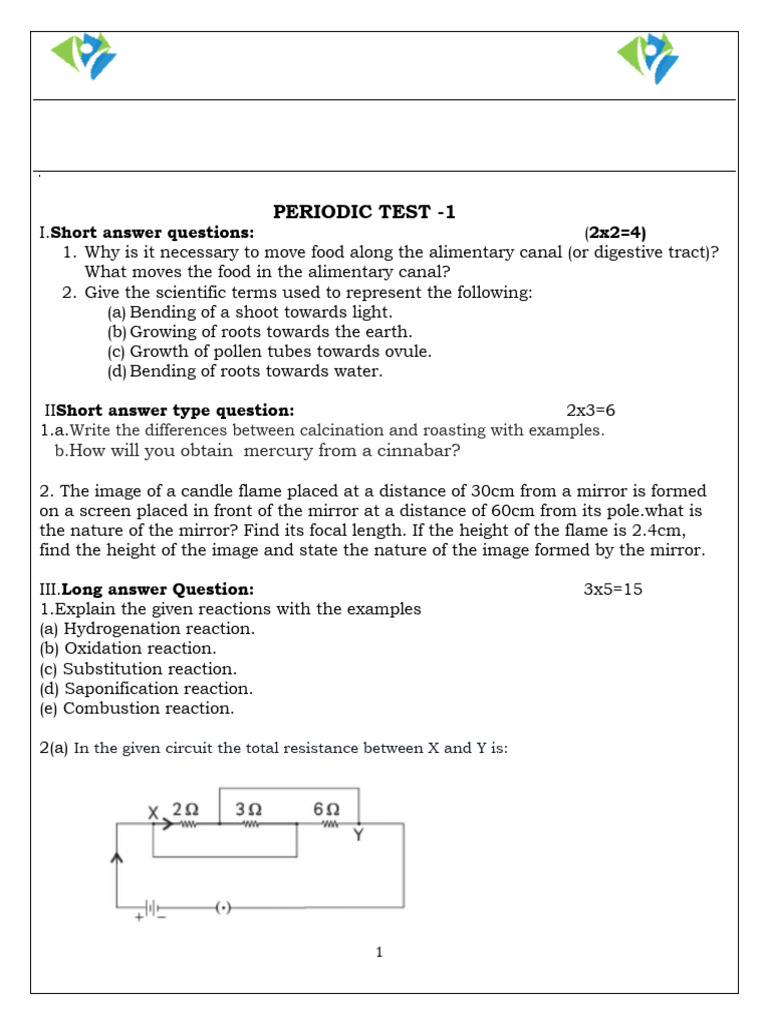 Periodic Test 1 and 2-Science | PDF | Heredity | Chemistry
