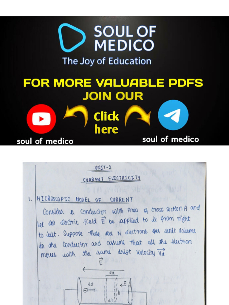 Current Electricity Derivation | PDF