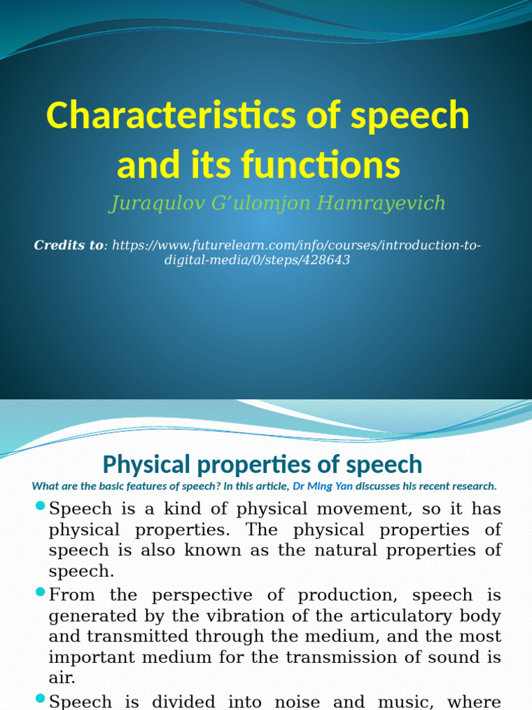 Discourse 3 - Theme Characteristics of Speech and Its Functions | PDF ...