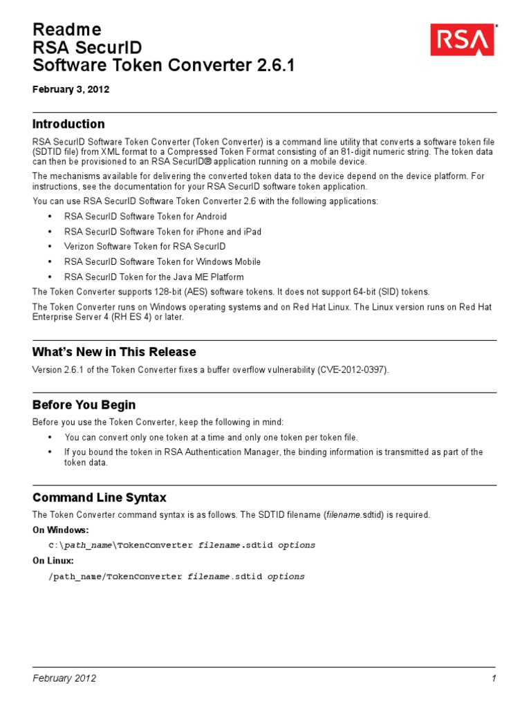 Token Converter 261 Readme | PDF | Command Line Interface | Application ...