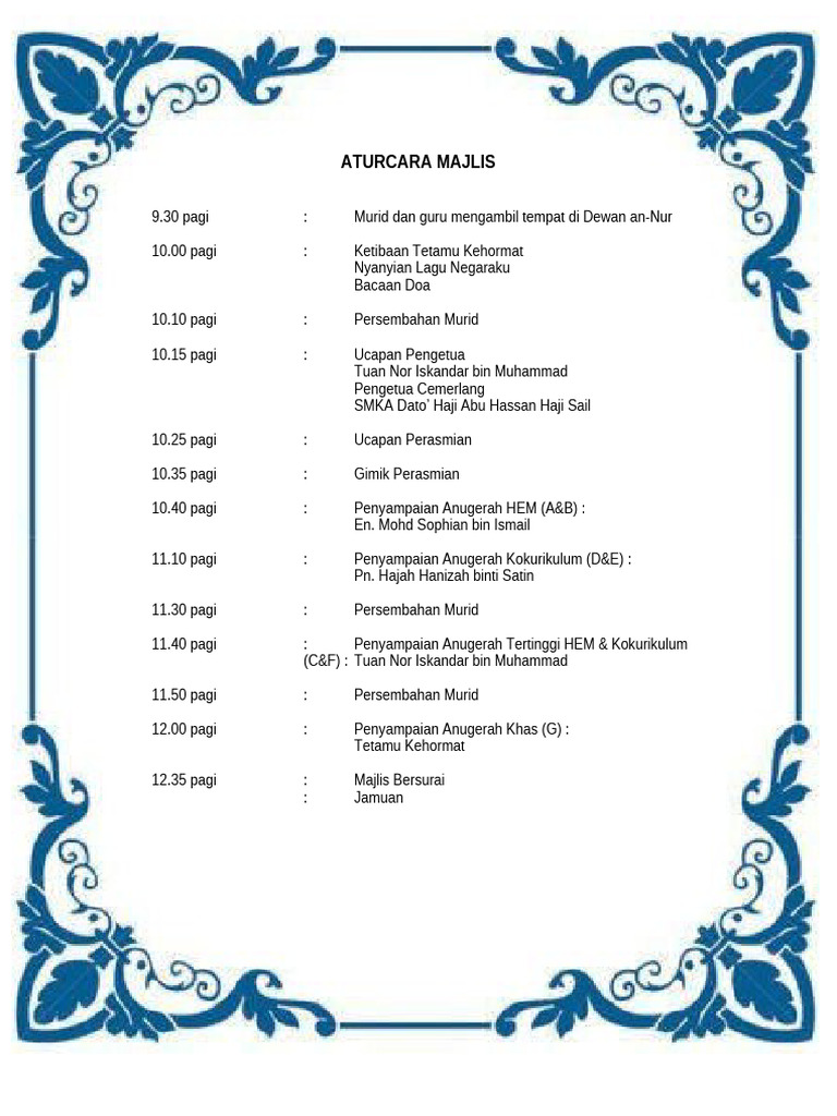 Aturcara Majlis | PDF