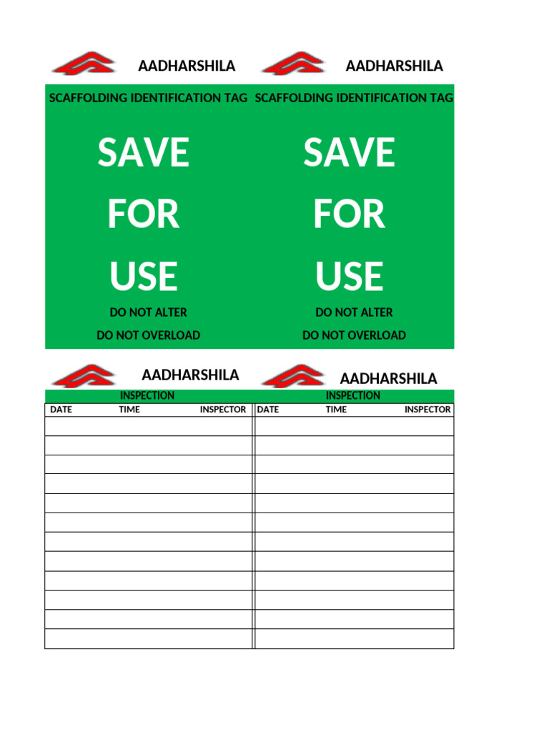 Scaffolding Tag | PDF
