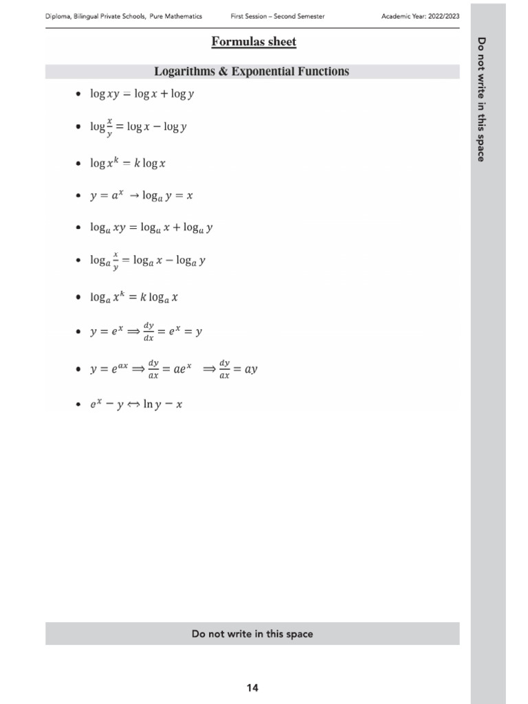 Formulas Sheet GED | PDF