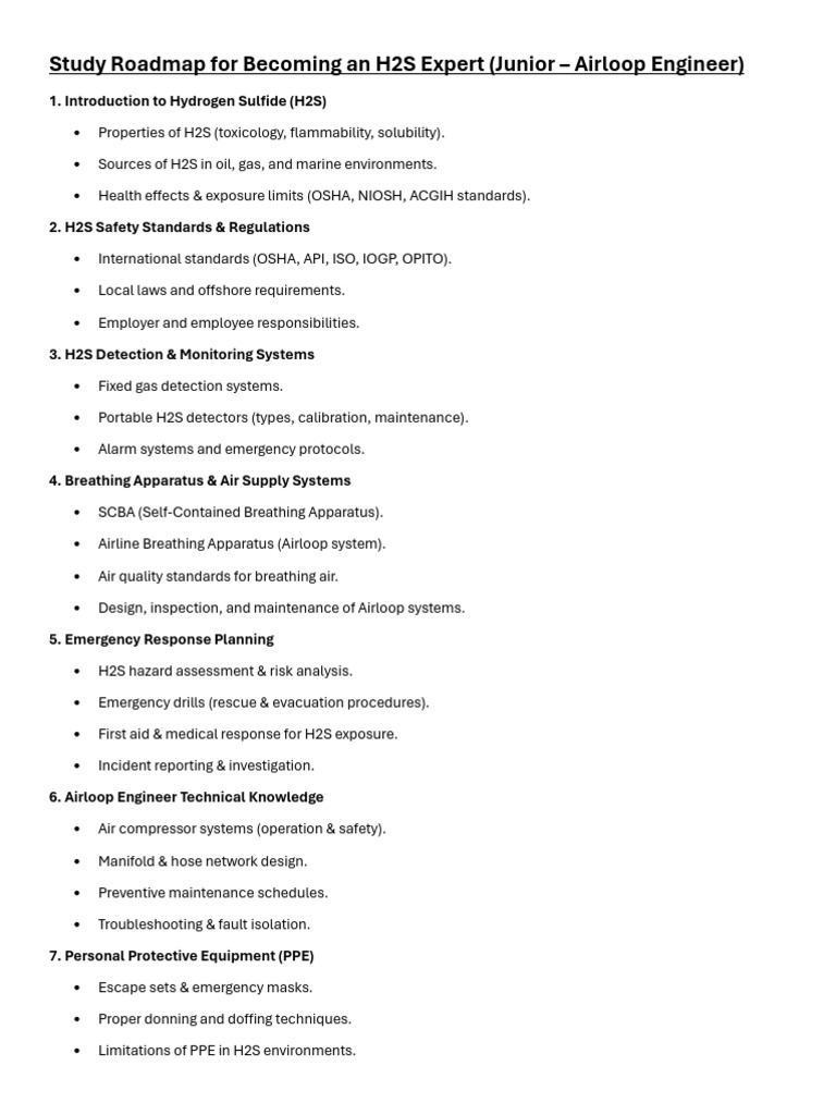 H2S Expert Study Guide for Engineers | PDF | Personal Protective ...